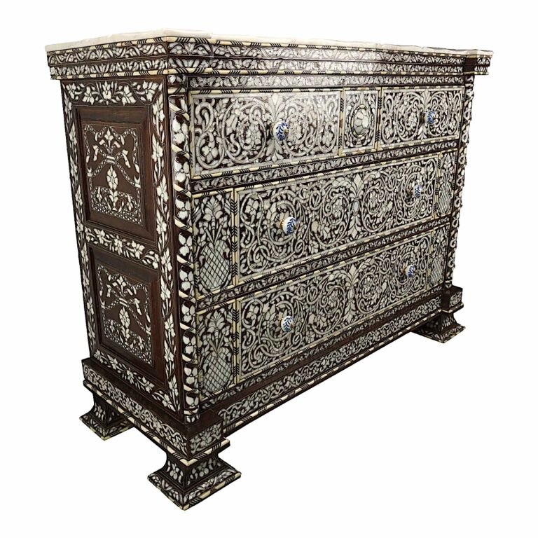 Hand-Crafted Chest of drawers with Mother of Pearl Inlay. – Original ...