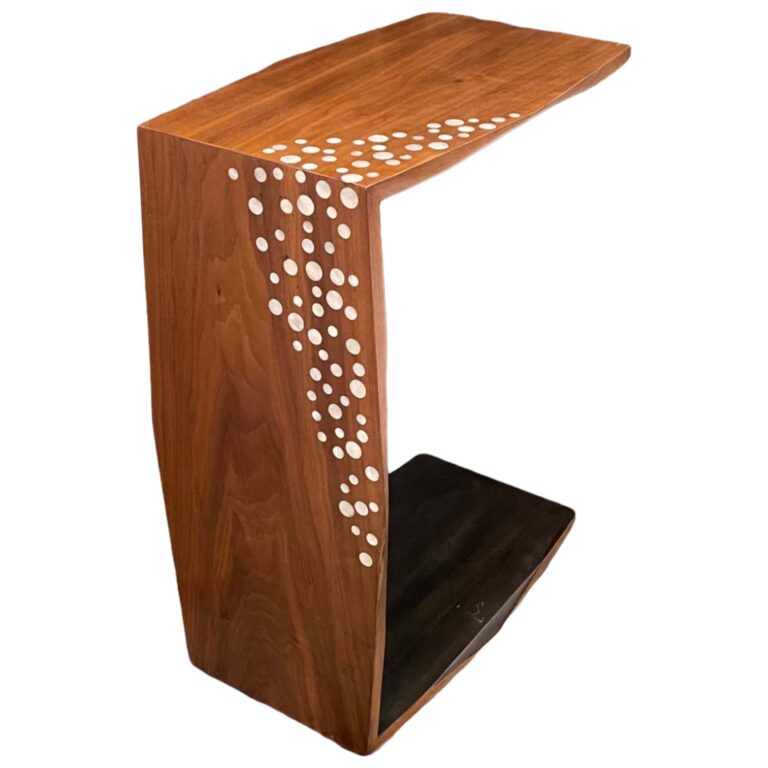 Handcrafted Modern Wooden Inlay C Table – Original Antique