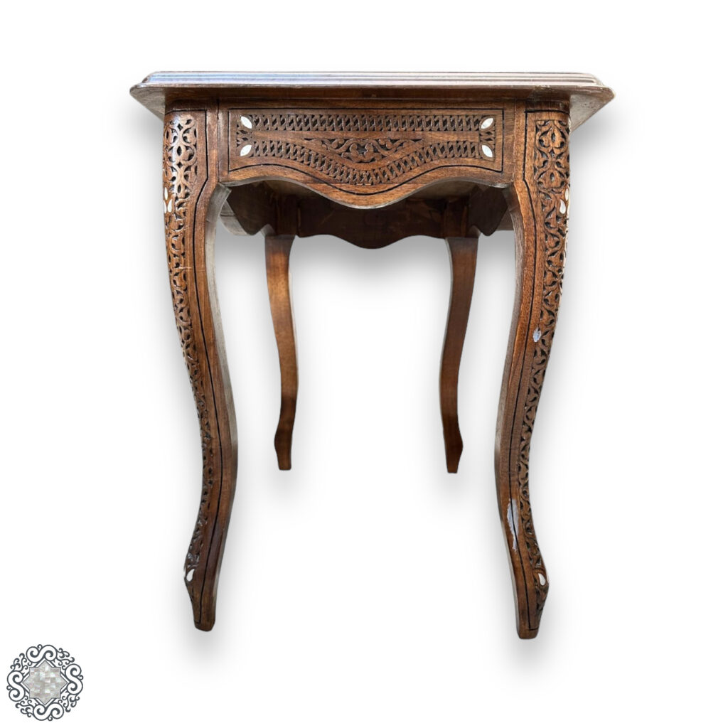 Handmade Wooden Damask Style Inlay Table. – Original Antique